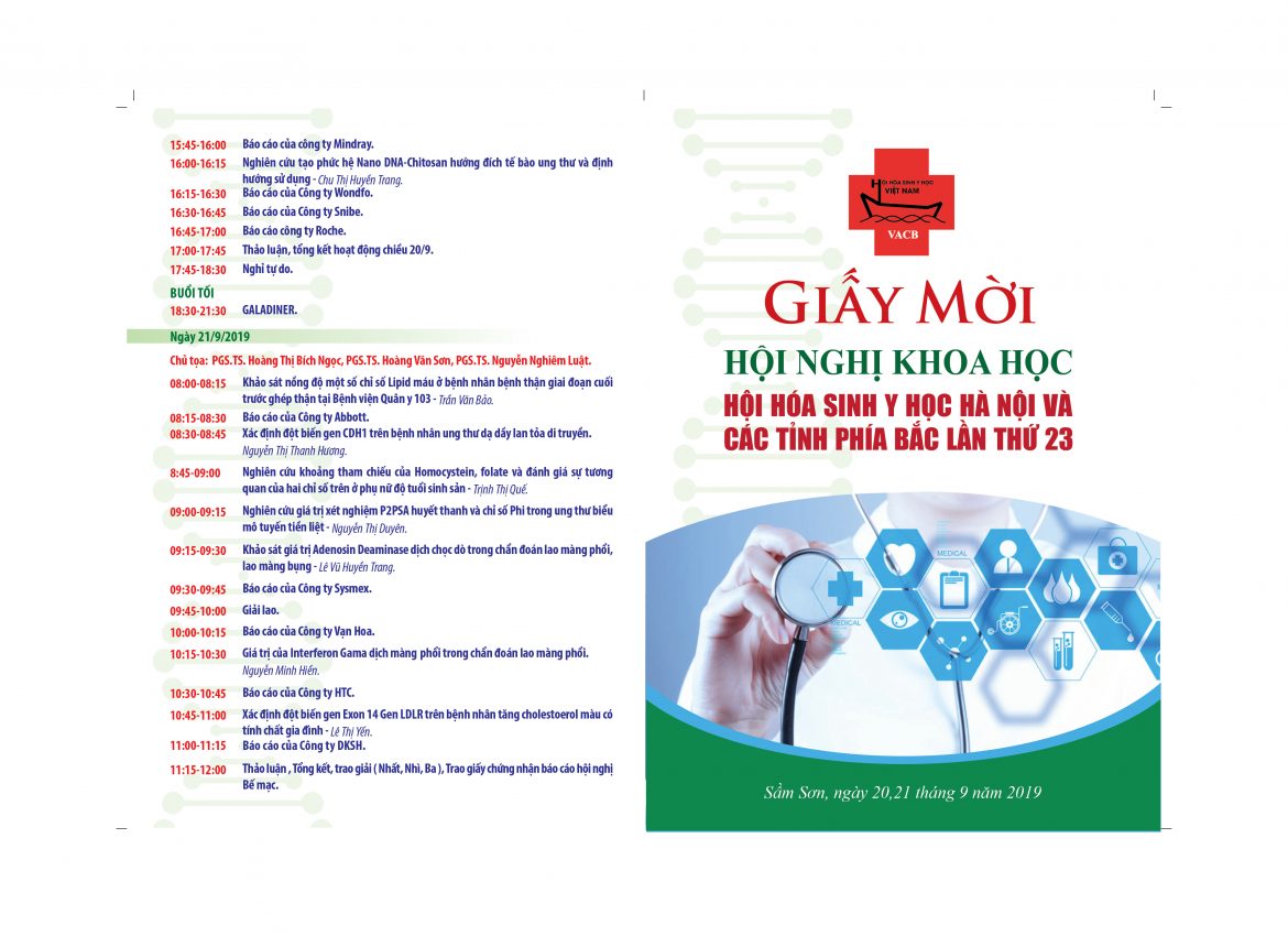 Giấy mời Hội nghị lần thứ 23 hội HSYH Hà Nội và các Tỉnh phía Bắc